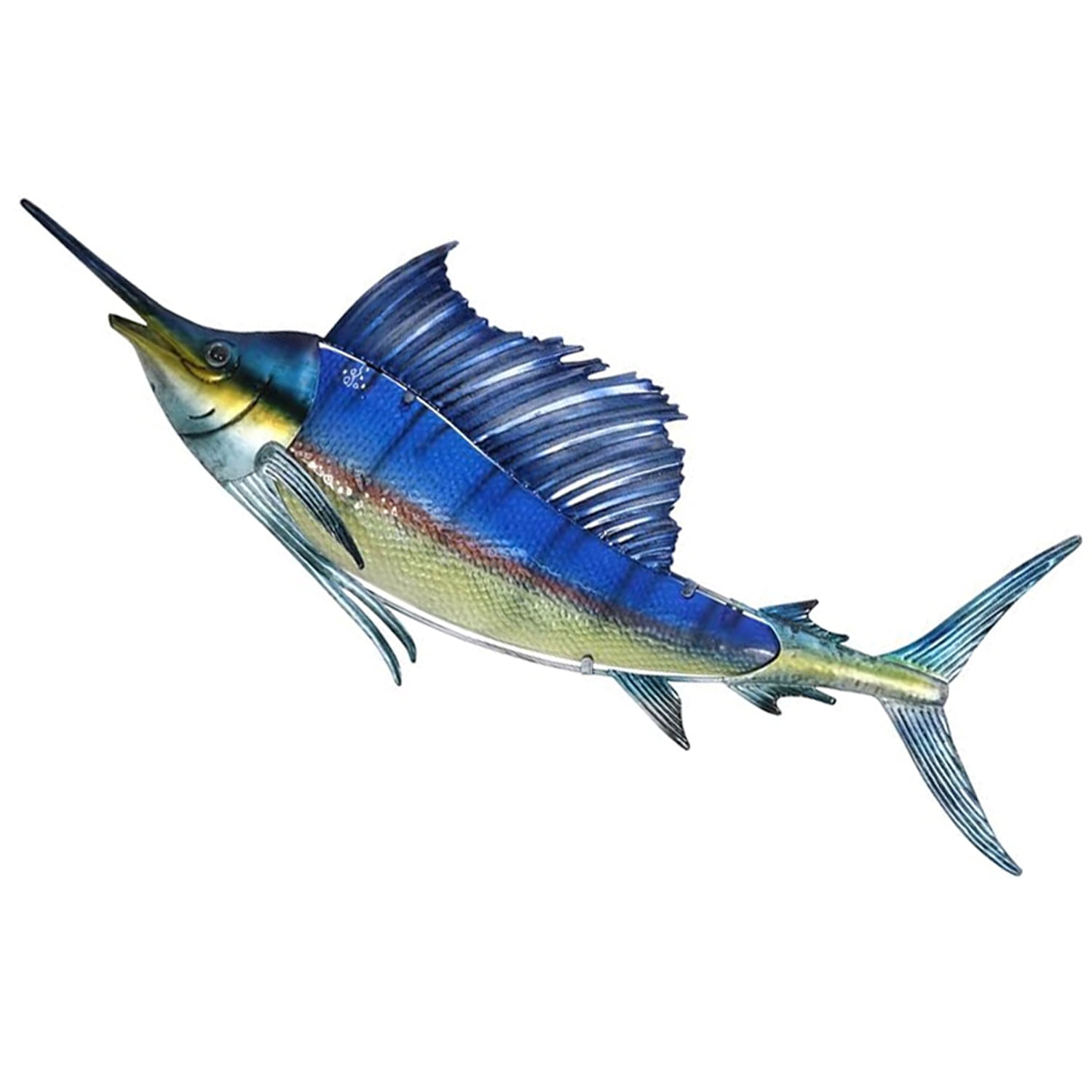 Liffy Large Size Blue Metal Sailfish Wall Art -Outdoor Swordfish Fish ...