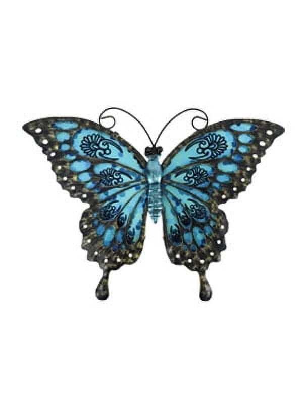 Liffy Metal Butterfly Wall Decor - 12" Glass Outdoor Sculptures for ...