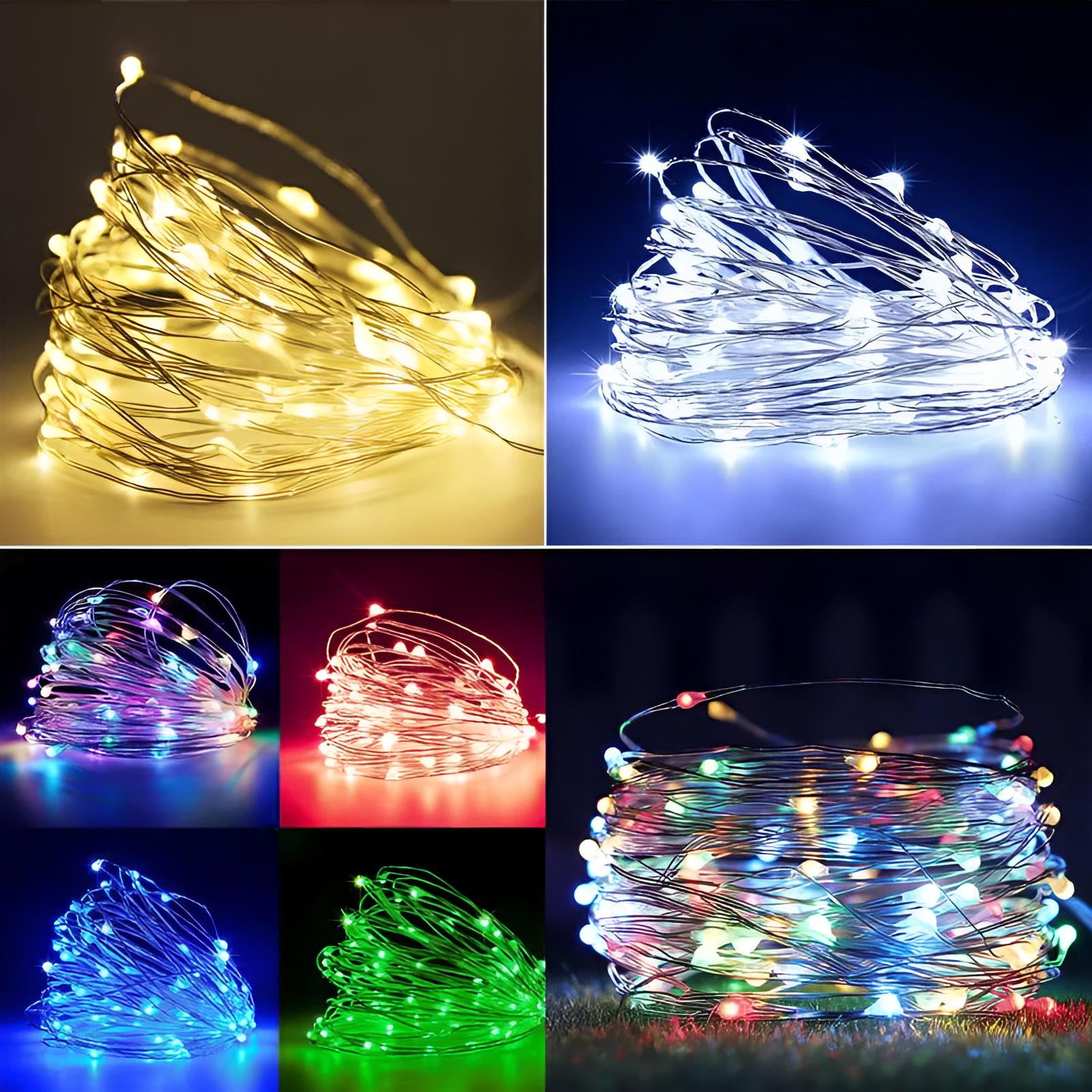 Lifiietho Indoor/Outdoor 16.4ft Battery Operated Waterproof LED String ...