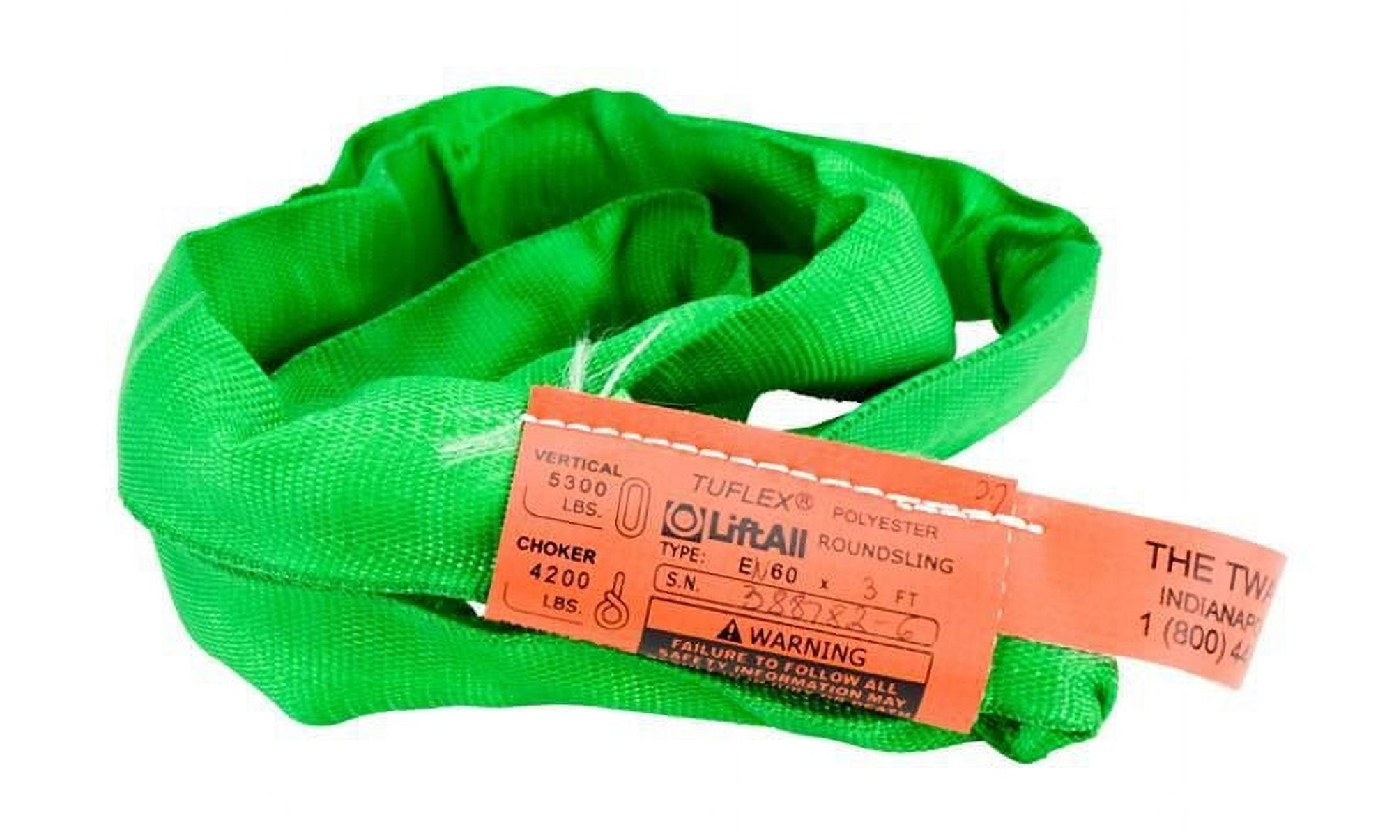 Lift-All Round Sling,Endless,8 ft L,10,600 lb Cap EN60X8 - Walmart.com