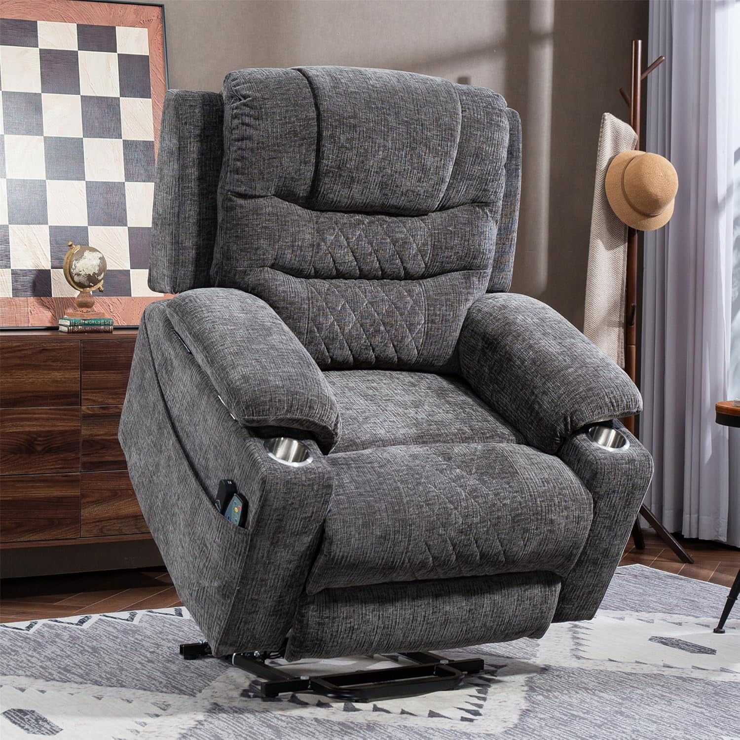 Lift Chair with Heat and Massage, Zero Gravity Lay Flat Recliner with ...