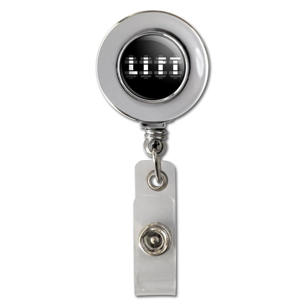 Lift Dumbells Weight Lifting Retractable Reel Chrome Badge ID Card ...