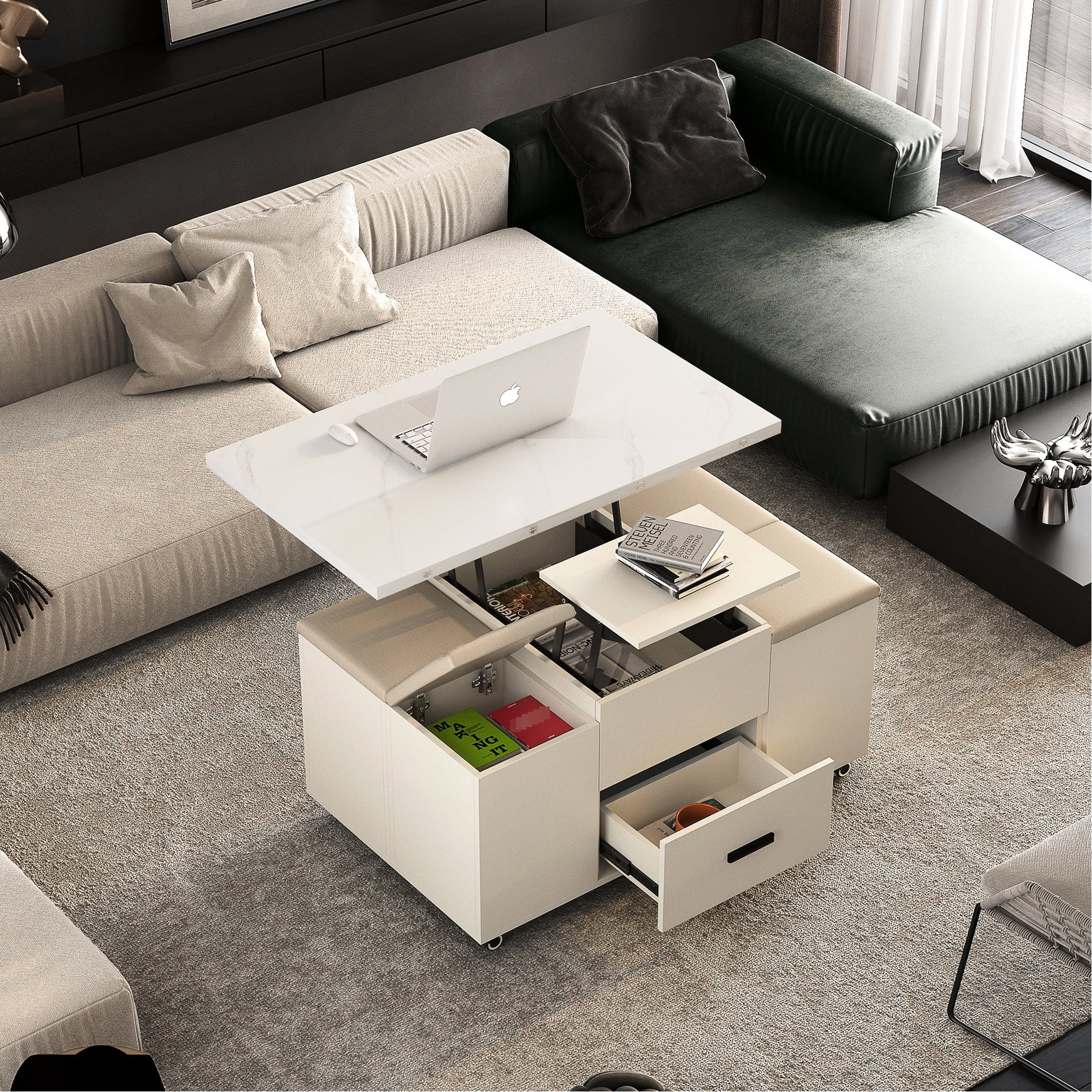 Lift Function Coffee Table - Storage for Magazines and Remote Controls ...