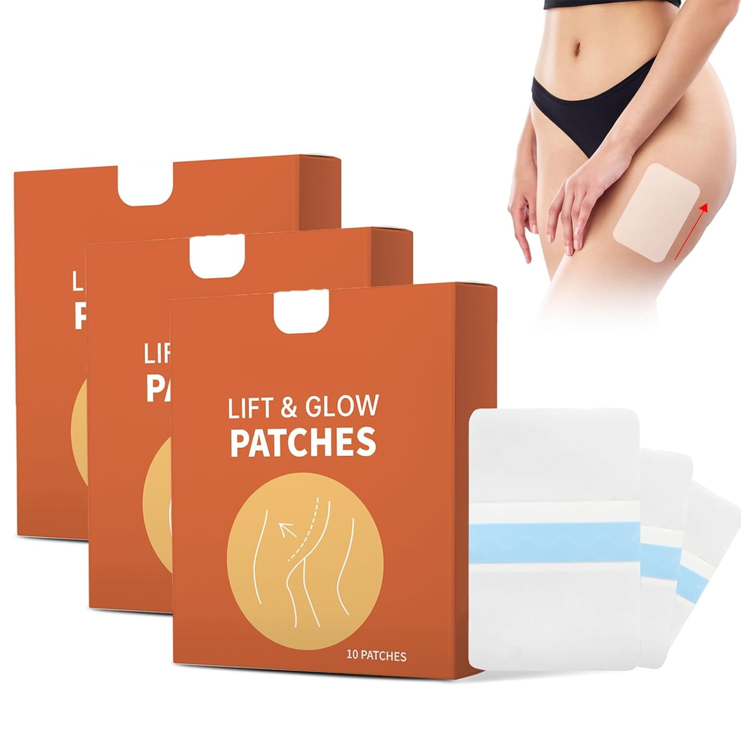 Lift and Glow Patches Legs for Sagging Skin, The Instalift Patch for Legs– Invisible Waterproof ...