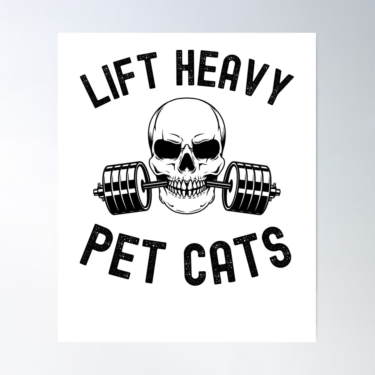 Lift Heavy Pet Cats Weightlifter Gym Skeleton Cat Owner Poster Wall Art ...