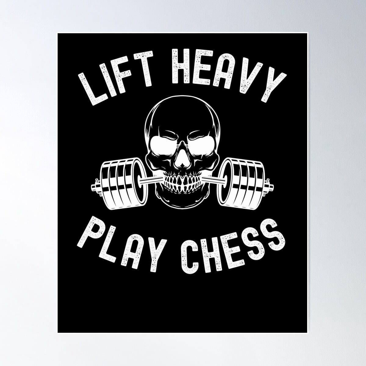 Lift Heavy Play Chess Weightlifter Funny Gym Skeleton Poster Wall Art ...