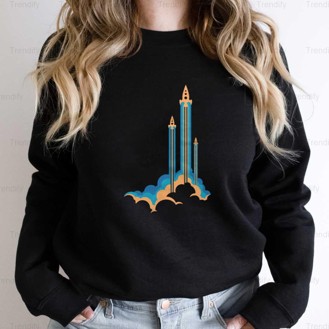 Lift-Off III Rocket Launch Space Exploration Graphic Unisex Sweatshirt ...