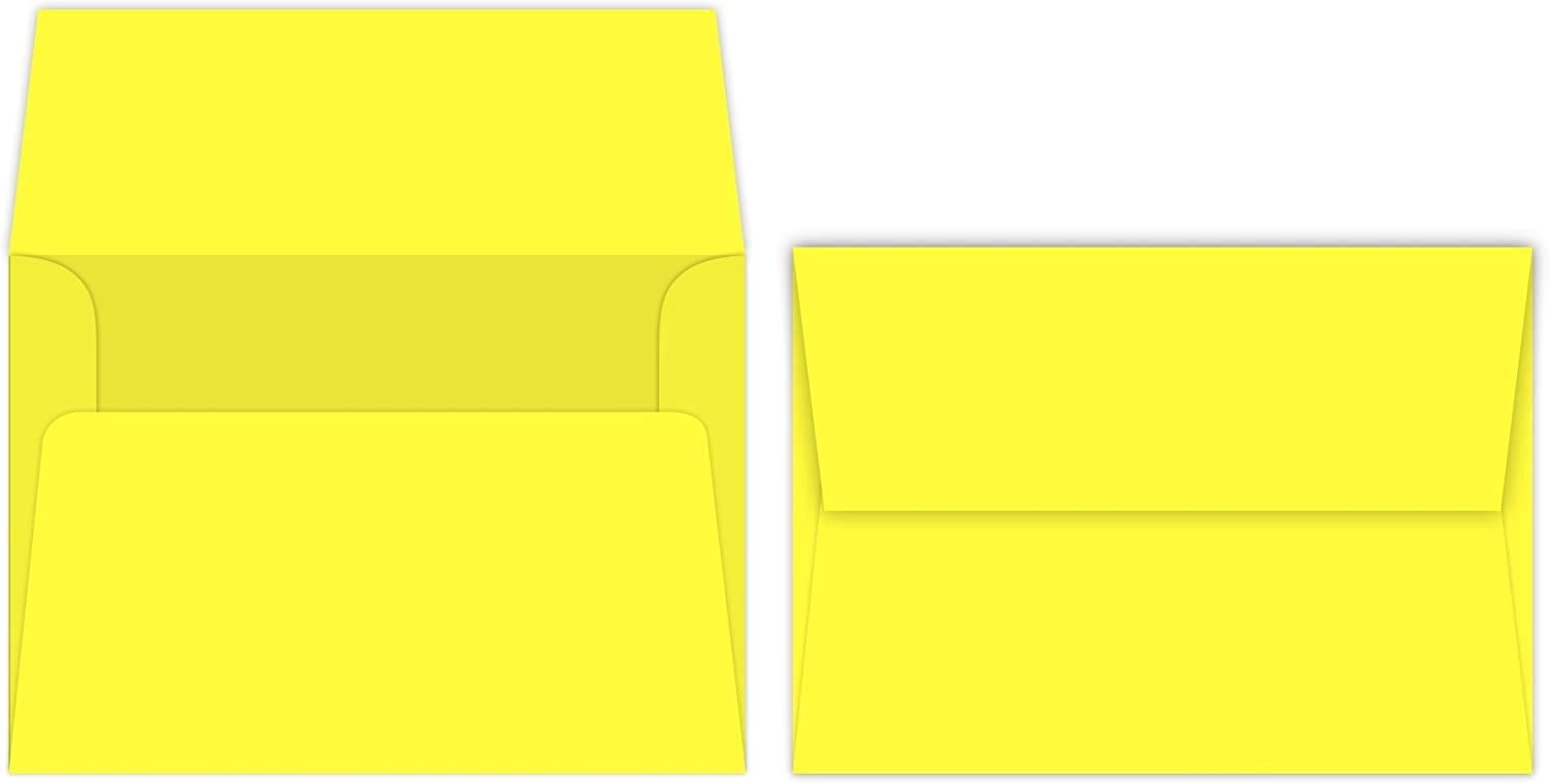 Lemon A7 Bright Color Envelopes - 5 1/4 x 7 1/4 Inches - Perfect for ...