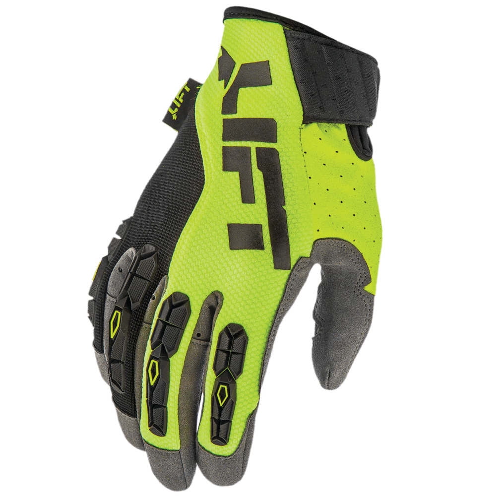 Lift Safety Gloves Silicone Fused Palm Handler Large Hi-Viz Yellow ...