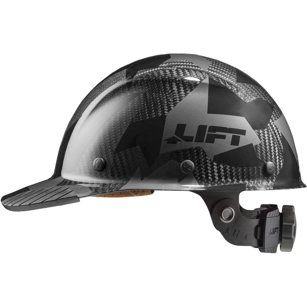 Lift Safety Hard Hat Dax Full Black Camo Carbon Fiber Cap Style ...