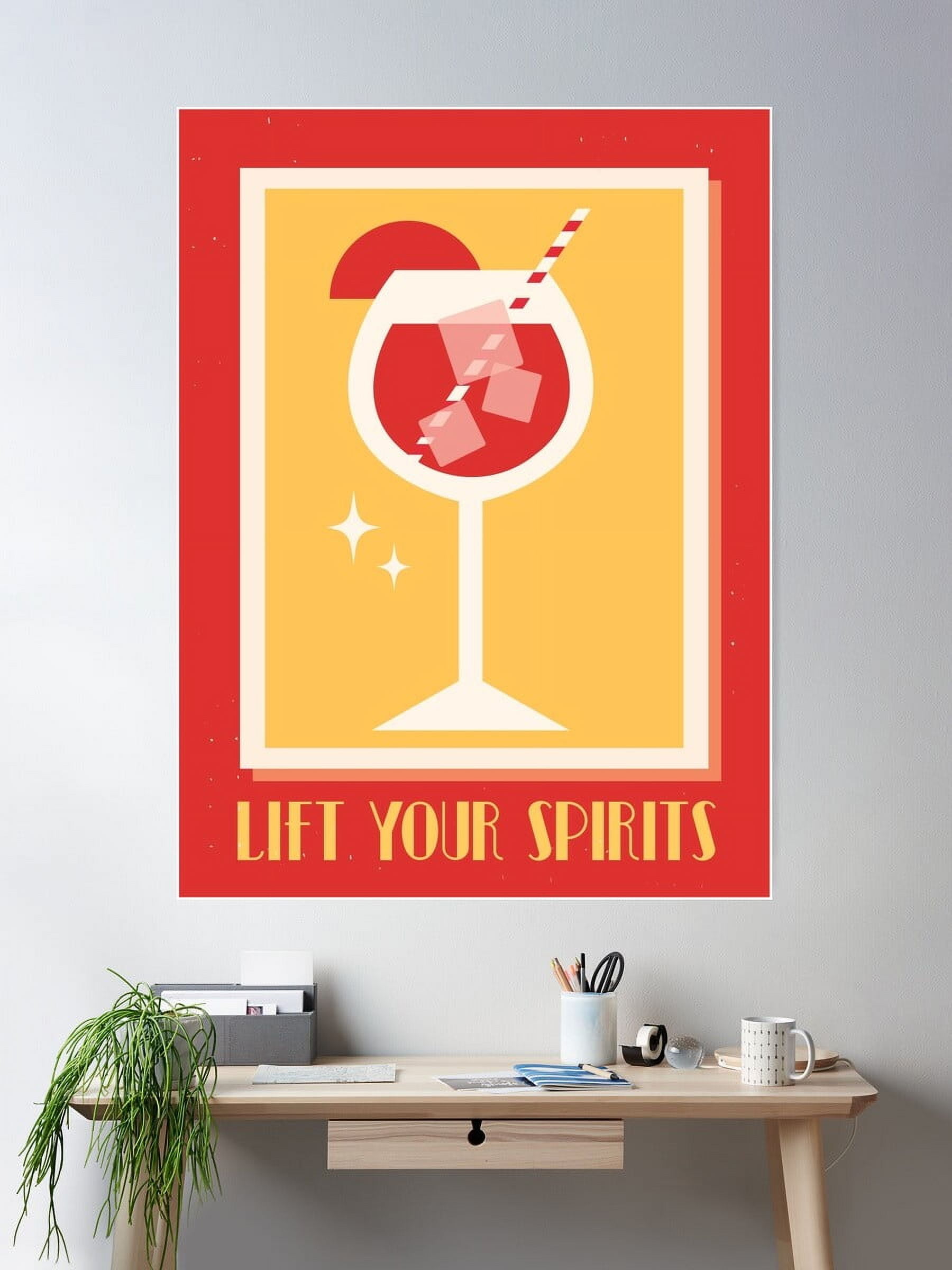 Lift Your Spirits, Aperol Spritz, Cocktail Art, Retro Print, Alcohol ...