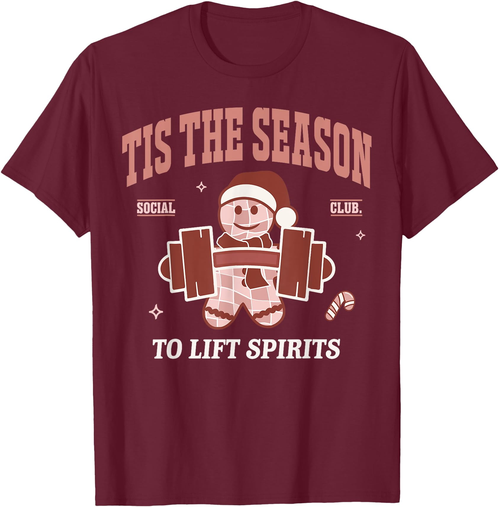 Lift Spirits Weightlifting Krismast Fitness Gym Krismast T-Shirt ...