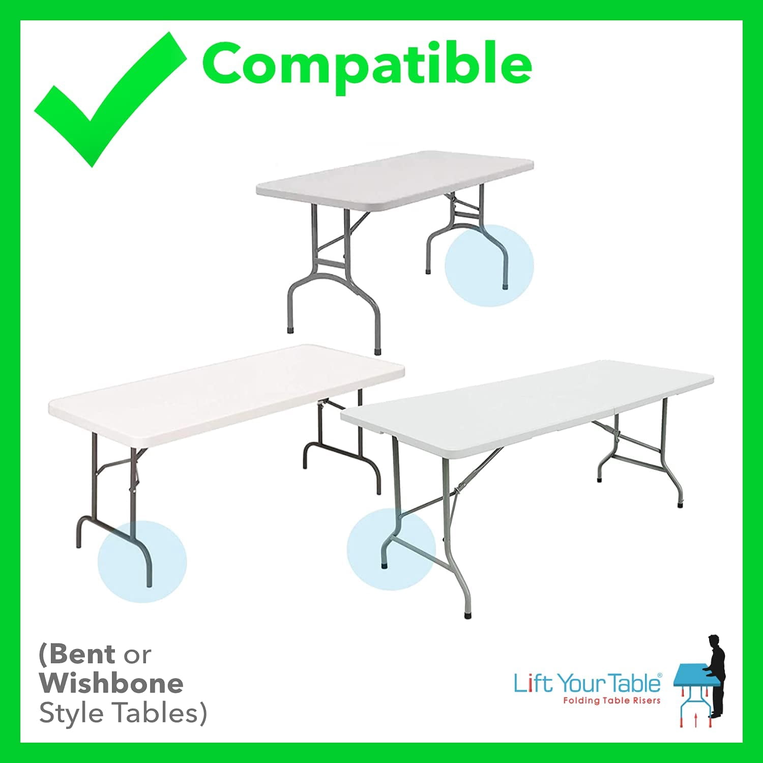 Lift Your Table® Folding Table Risers - Standing Desk Kit - USA Made ...