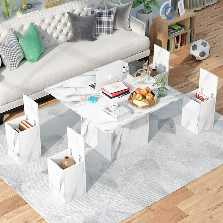 Lift Top Coffee Table 3 in 1 Multi Function Coffee Table with 4 Storage Bench 39.4Modern Coffee Lift Table Dining Table for Living Room Reception Room by Hsozptry Walmart