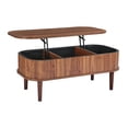 Lift Top Coffee Table 39.4in, Fluted Oval Coffee Table with Storage ...