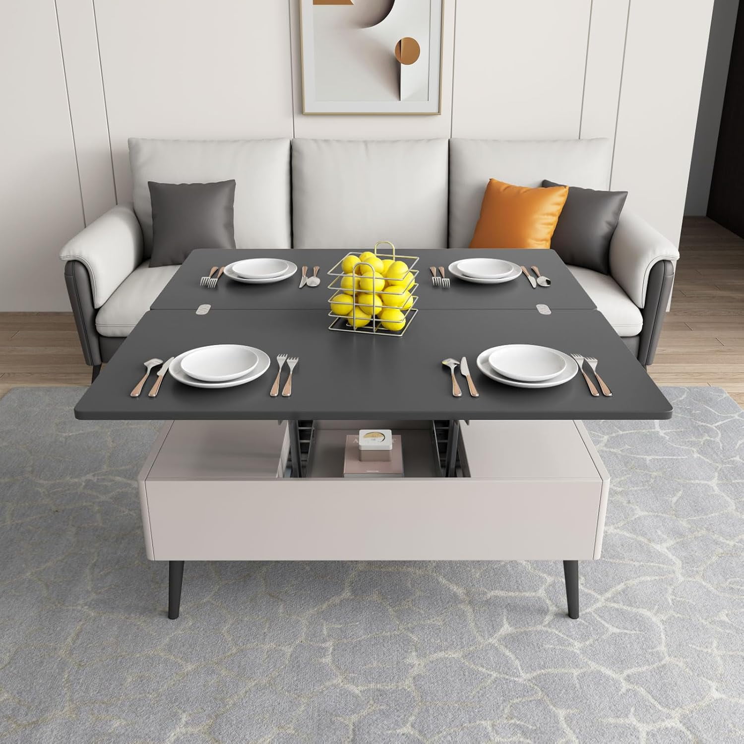 Lift Top Coffee Table with Hidden Storage Compartment 3 in 1 Multi ...