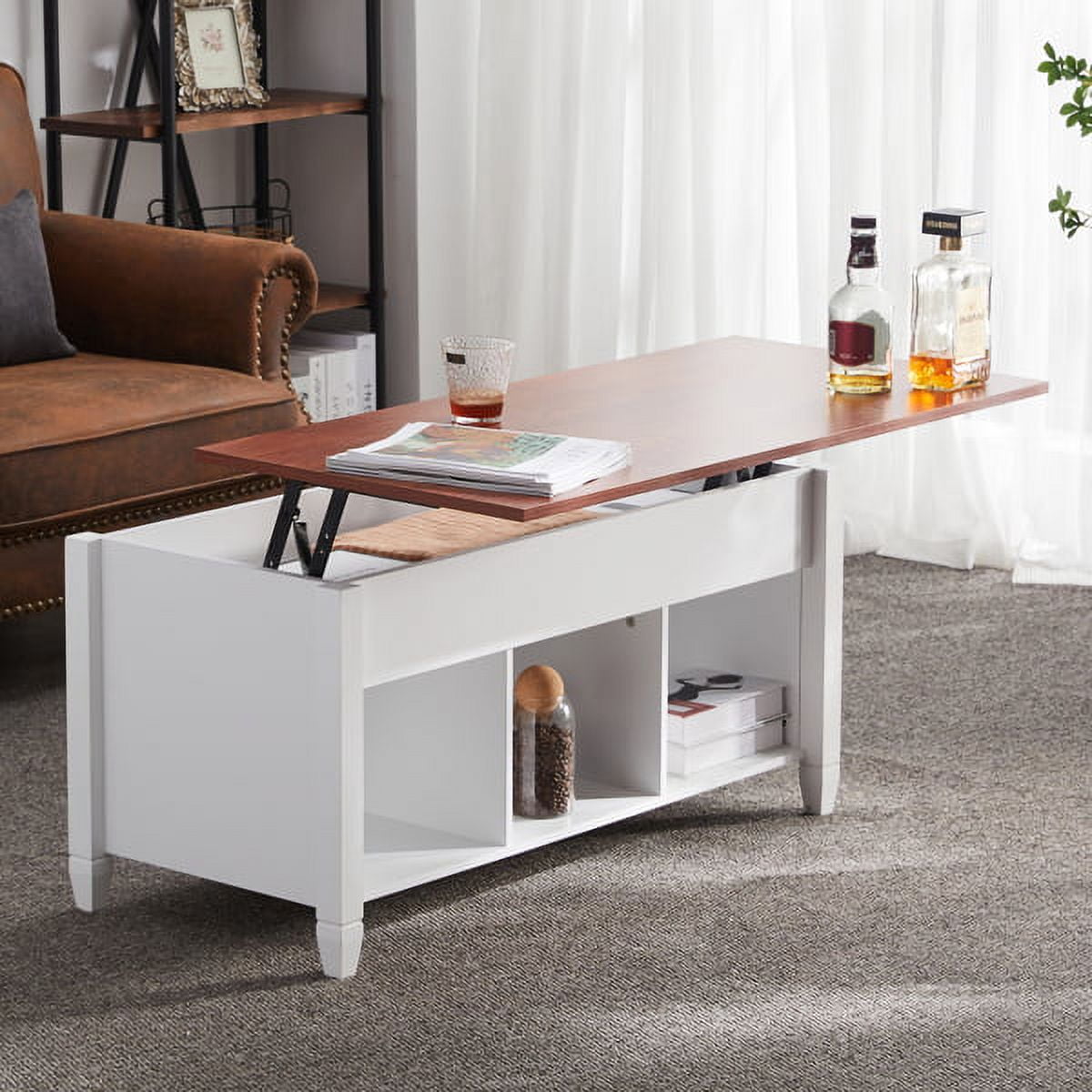 Lift Top Coffee Table Hidden Storage Coffee Table, Wooden Dining Coffee ...