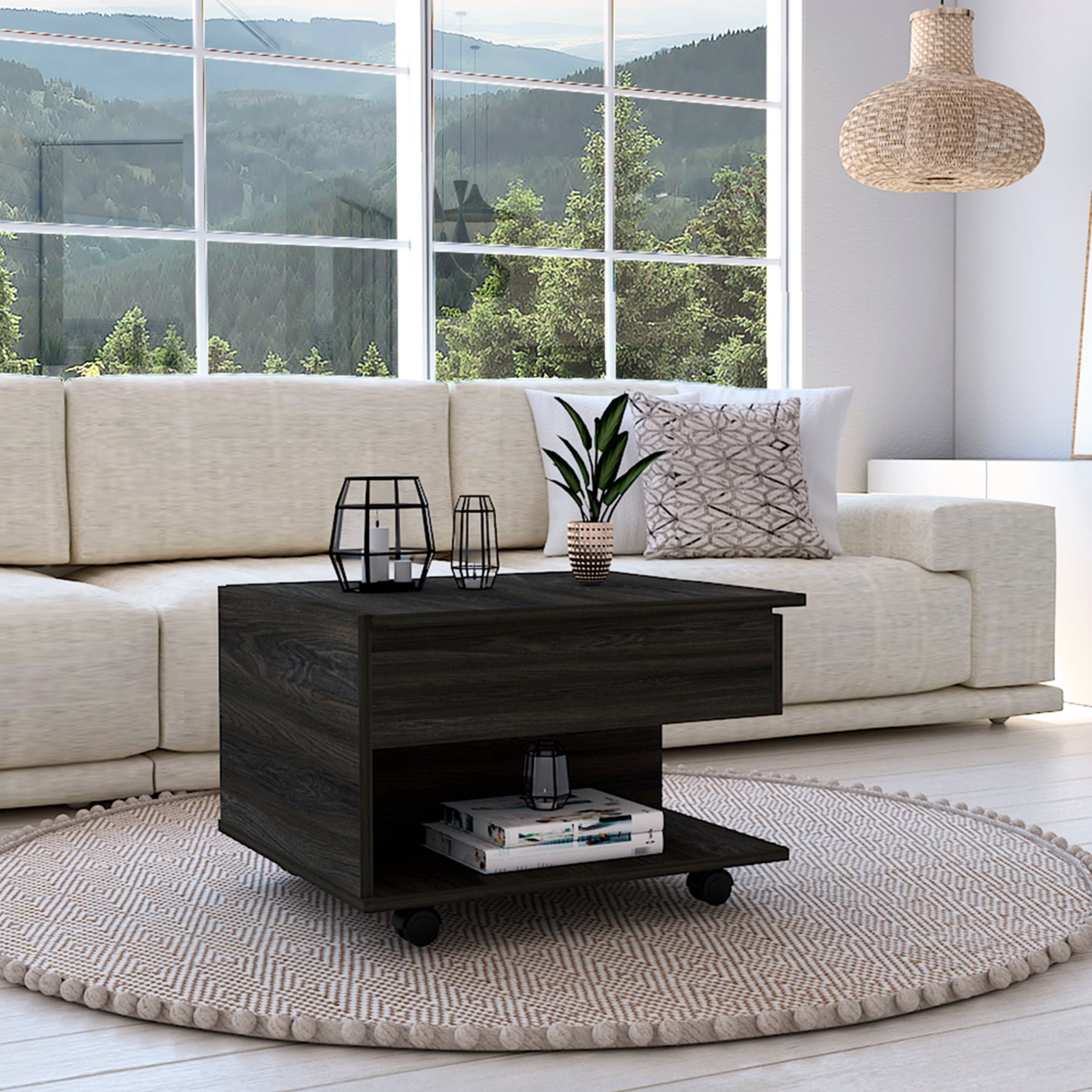 Lift Top Coffee Table In Carbon , Concealed Compartment & Spacious ...