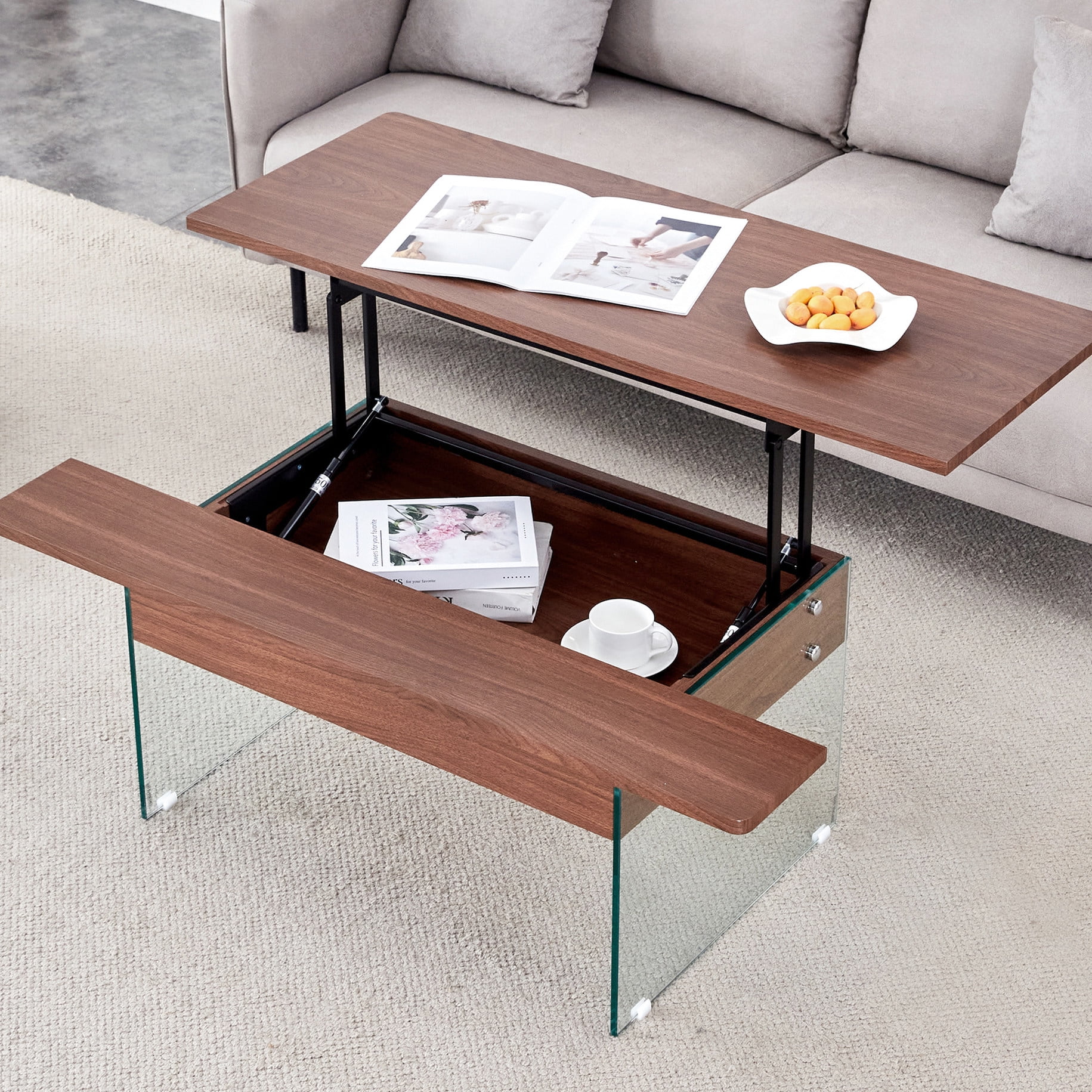 Lift Top Coffee Table for Living Rooms and Workspaces | Can Function as Both Desk and Coffee ...