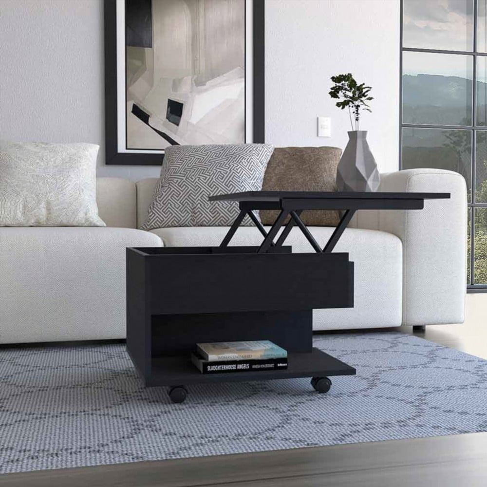 Lift Top Coffee Table Mercuri, Black Wengue Finish, Casters and ...