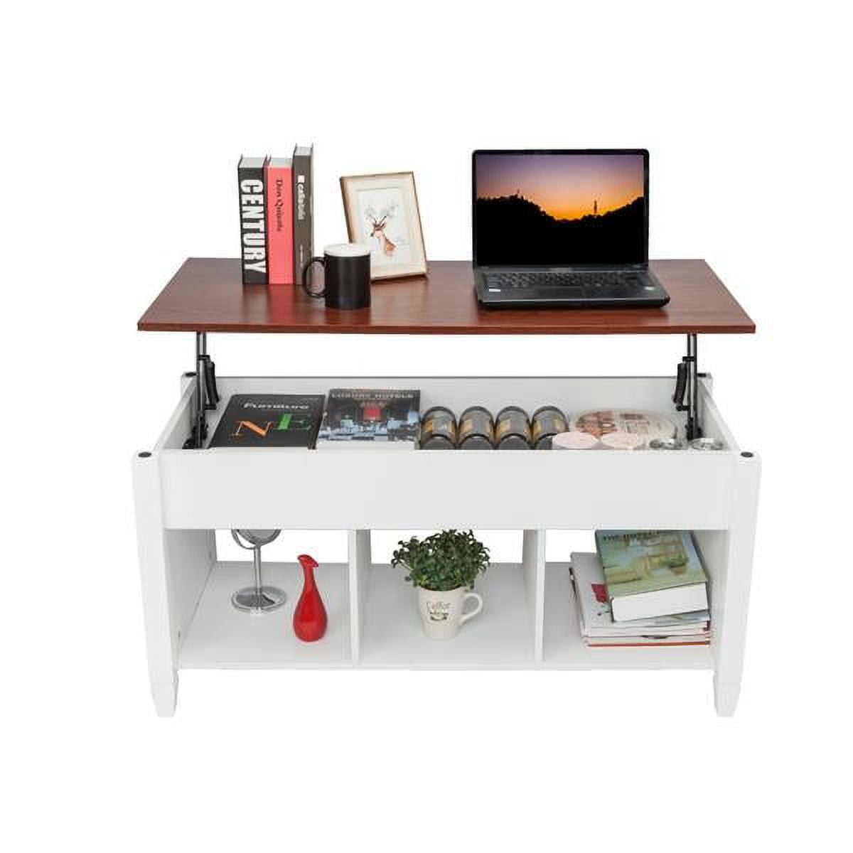 Lift Top Coffee Table, Modern Table Air Rod- Pop-Up Tabletop with ...