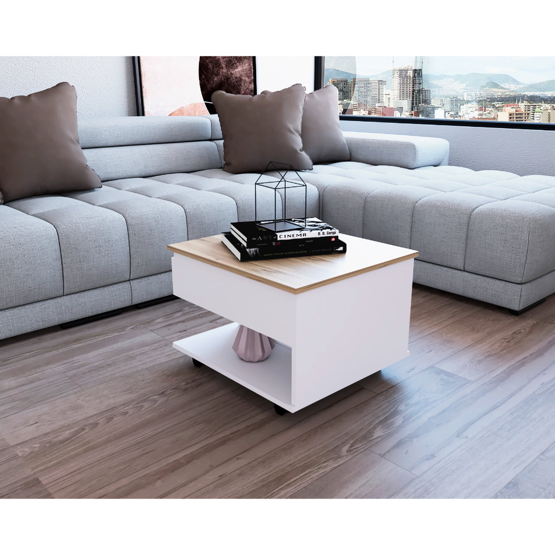 Lift Top Coffee Table with Smart Locking Casters | Lift Function for ...