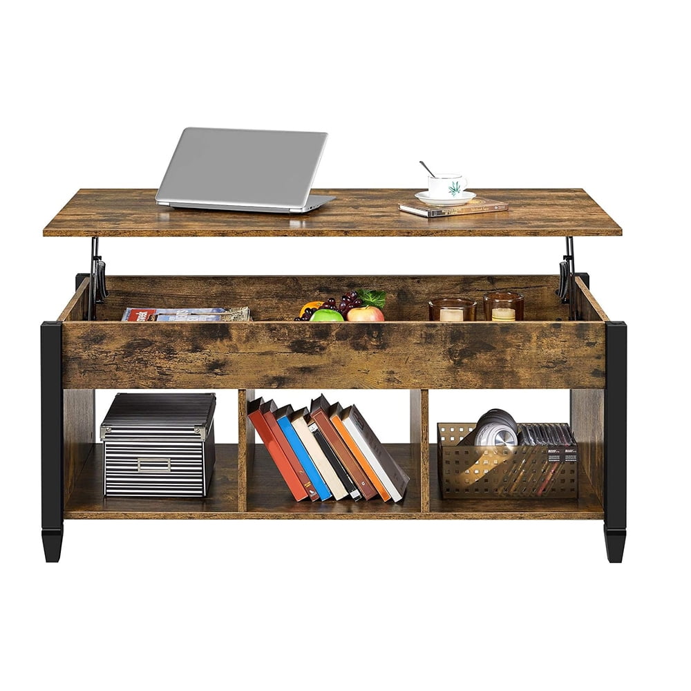 Lift Top Coffee Table with Storage Hidden Compartment & Shelf ...