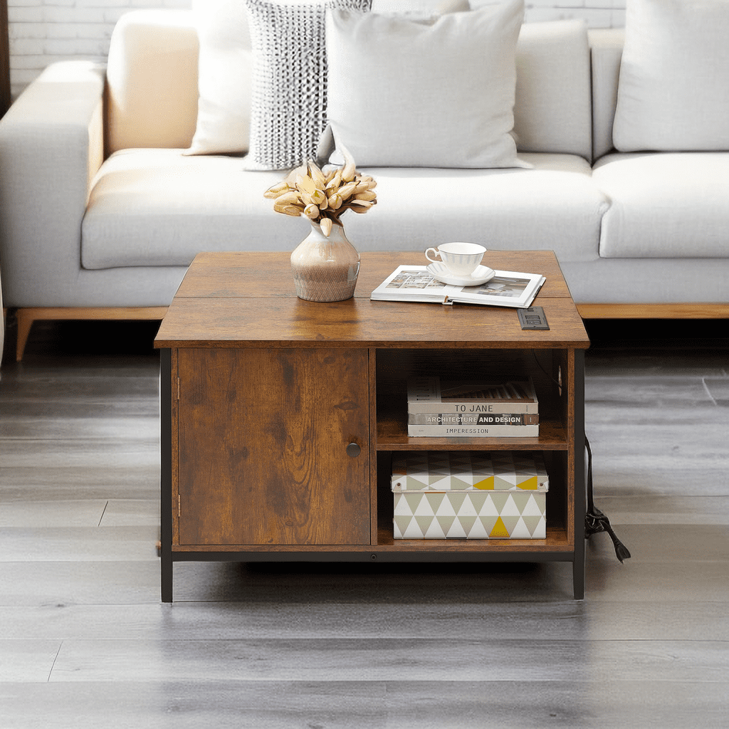 Lift Top Coffee Table with Storage: Industrial Farmhouse Coffee Table ...