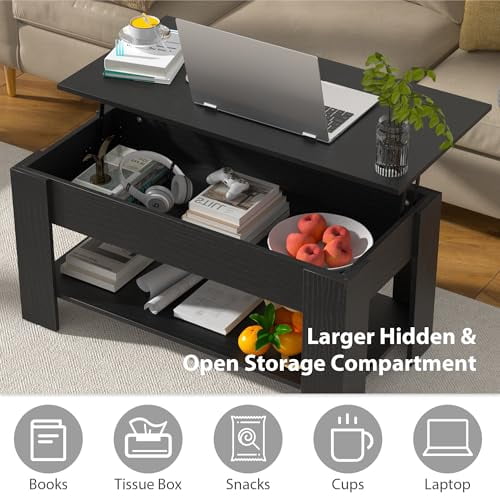 Lift Top Coffee Table with Storage for Living Room, Console Table with ...