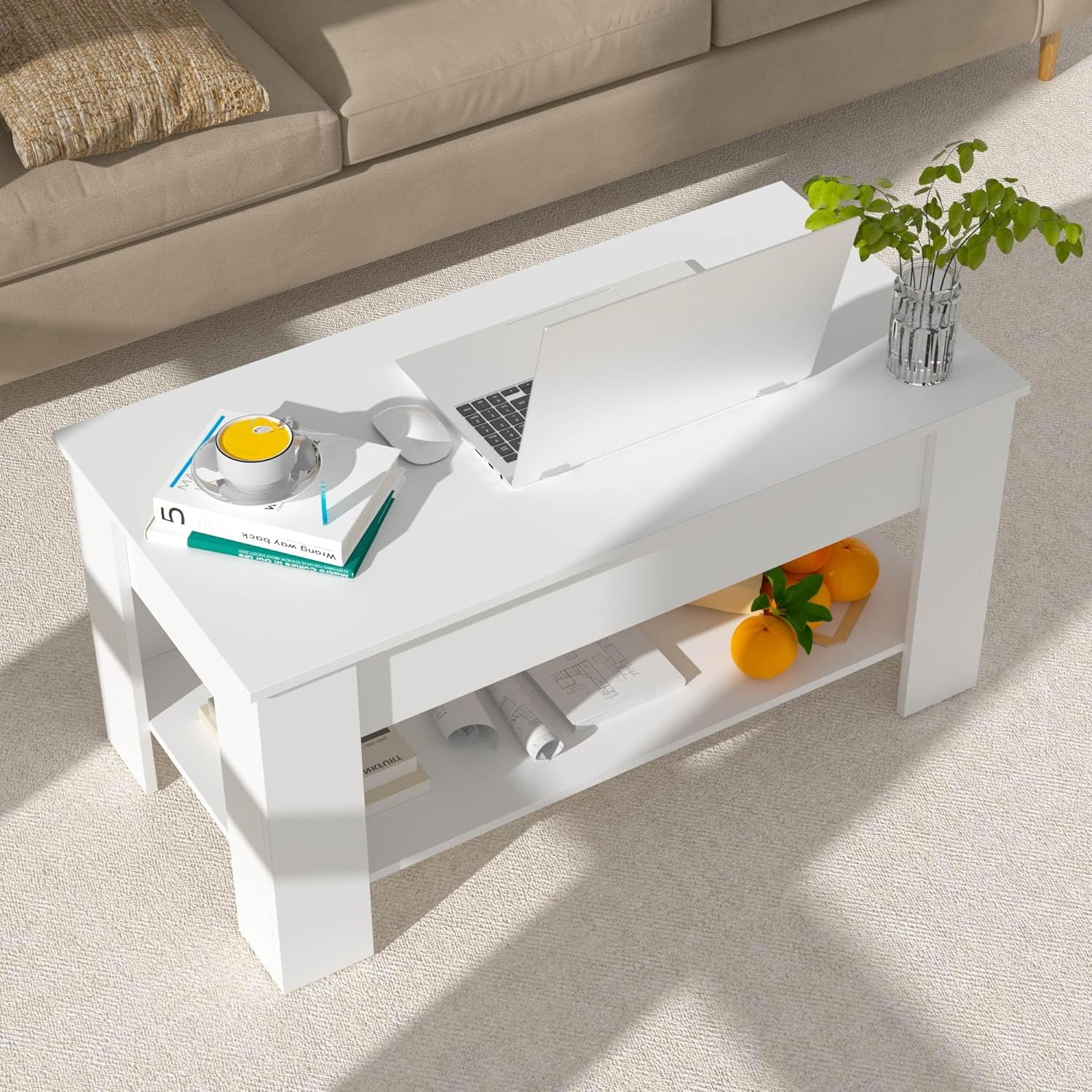 Lift Top Coffee Table with Storage for Living Room, Console Table with ...