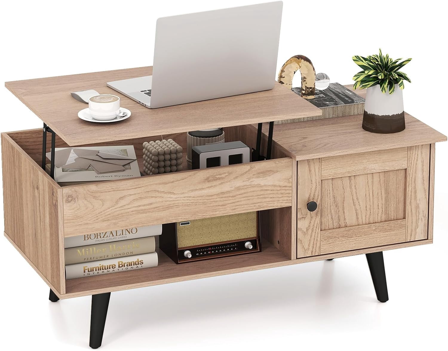 Lift Top Coffee Table with Storage, Living Room Table with Hidden ...