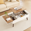 Hommpa Lift Top Coffee Table with LED Light 4 Tier Modern Center Tables ...