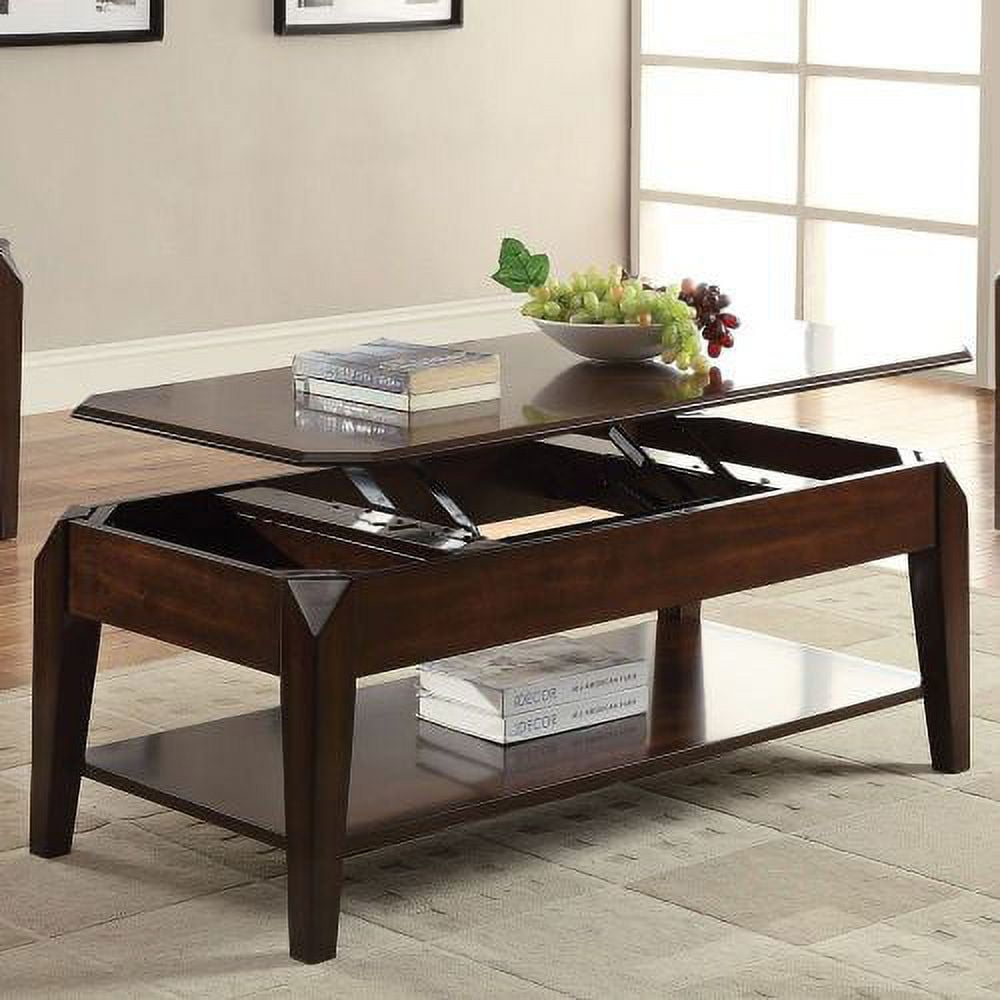 Lift Top Coffee Table with Hidden Compartment and Storage Shelf, Rising ...