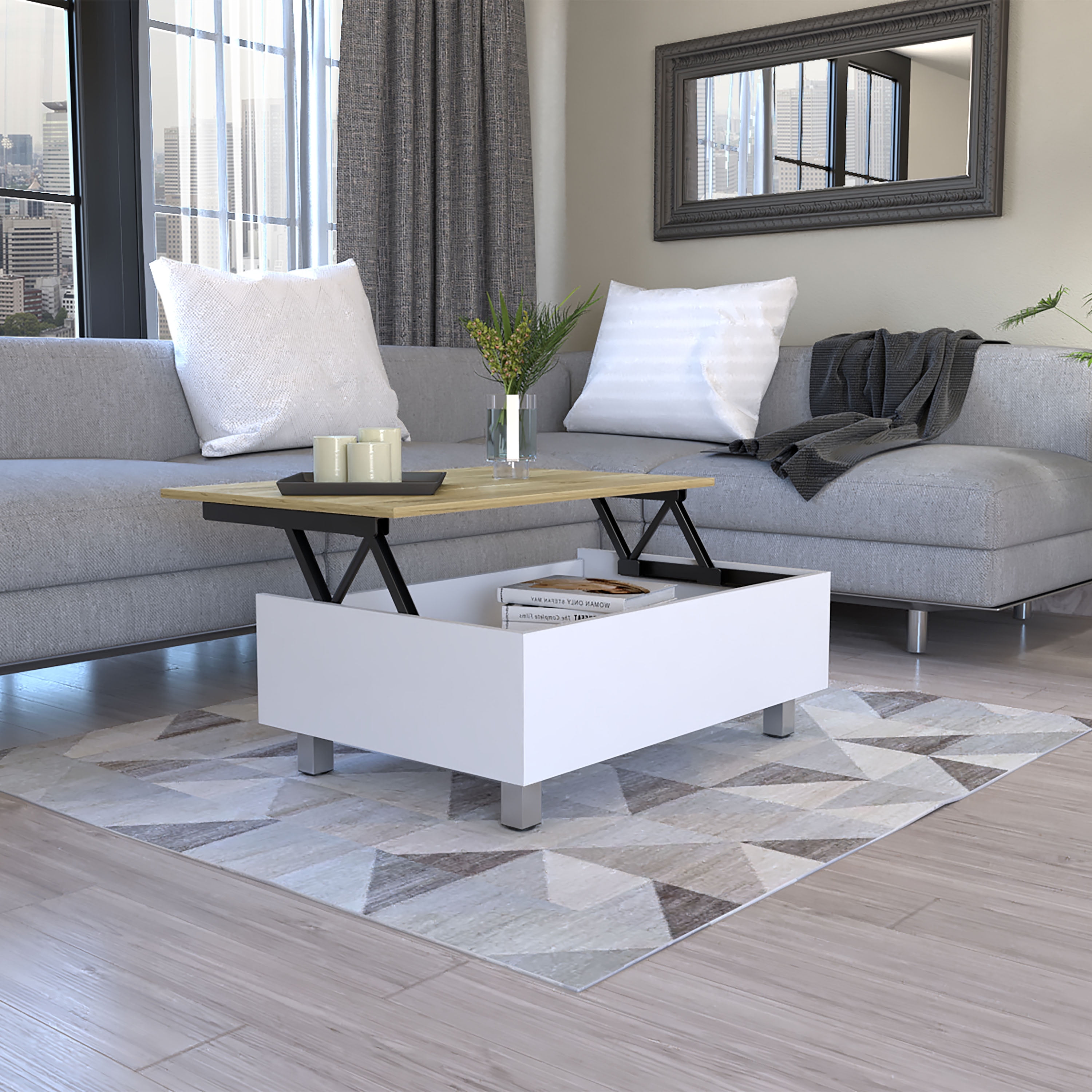 Lift Top Coffee Table with Hidden Storage, Spacious Surface & Locking ...