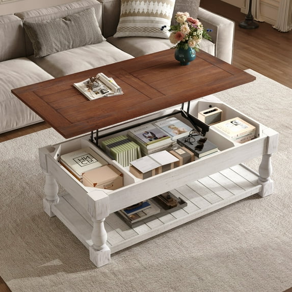 Lift Top Coffee Table with Storage, 47" Rectangle Center Table with ...