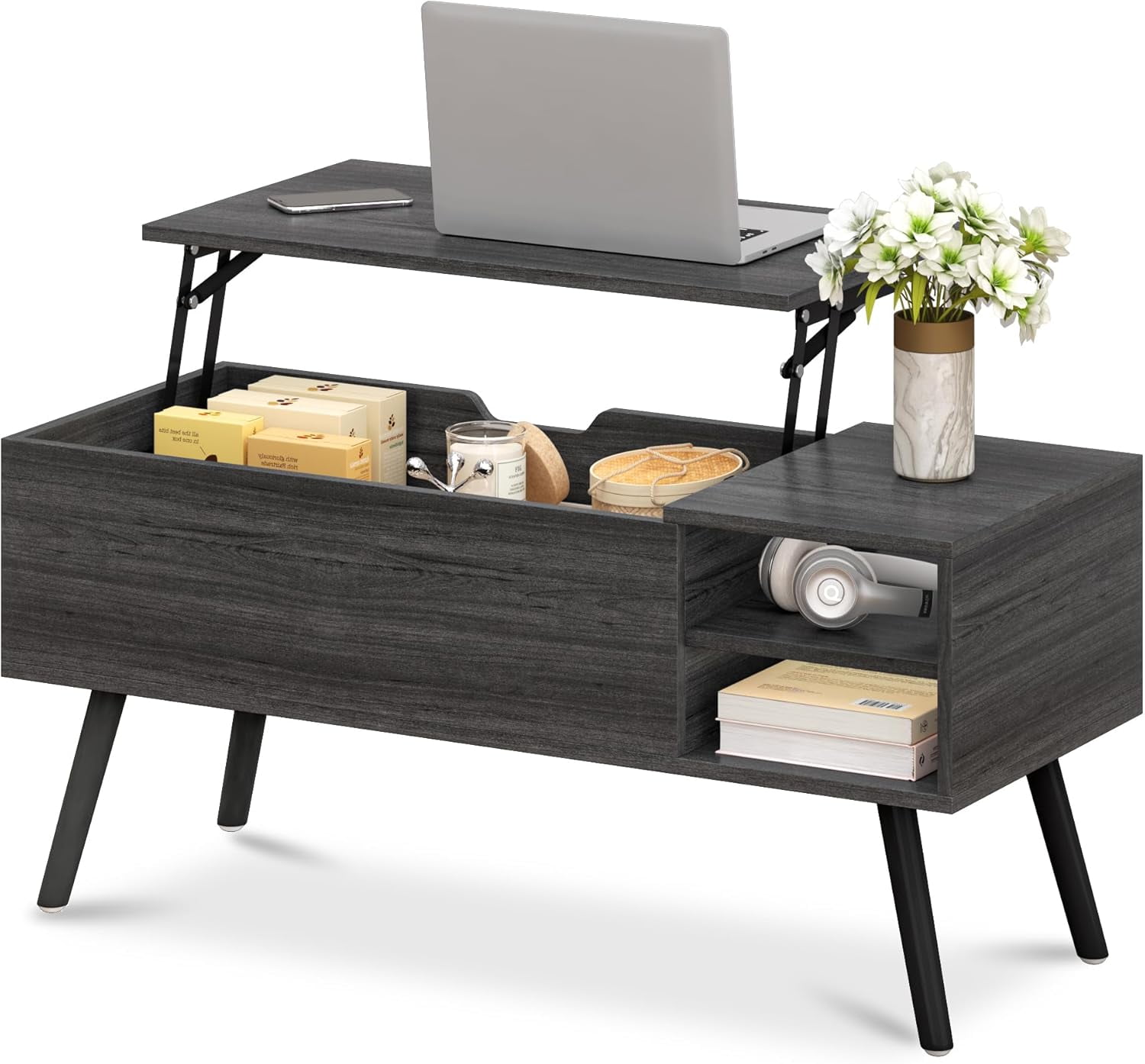 Lift Top Coffee Table with Storage - Gray Coffee Table with Lifting Top ...