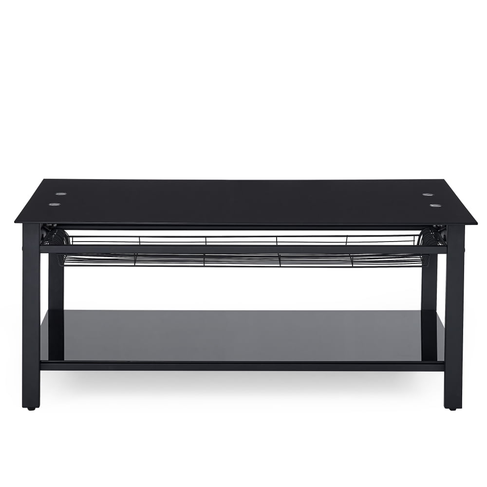 Lift Top Coffee Table with Tempered Glass Top, Rectangular Cocktail ...
