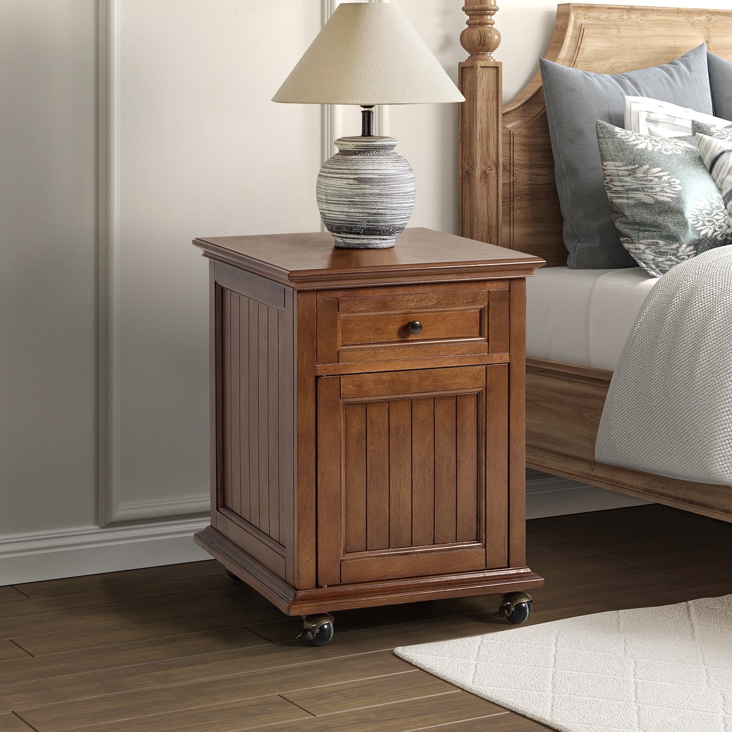 Lift Top End Table with Rotating Wheels Adjustable Shelf Charging ...