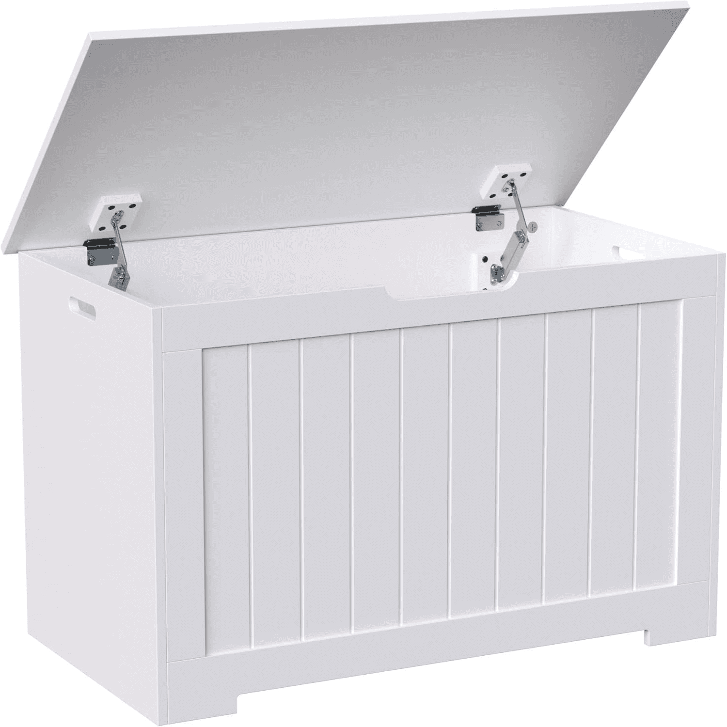 Lift Top Storage Cabinet Bench Wooden Chest Room Organizer Bin with 2 ...