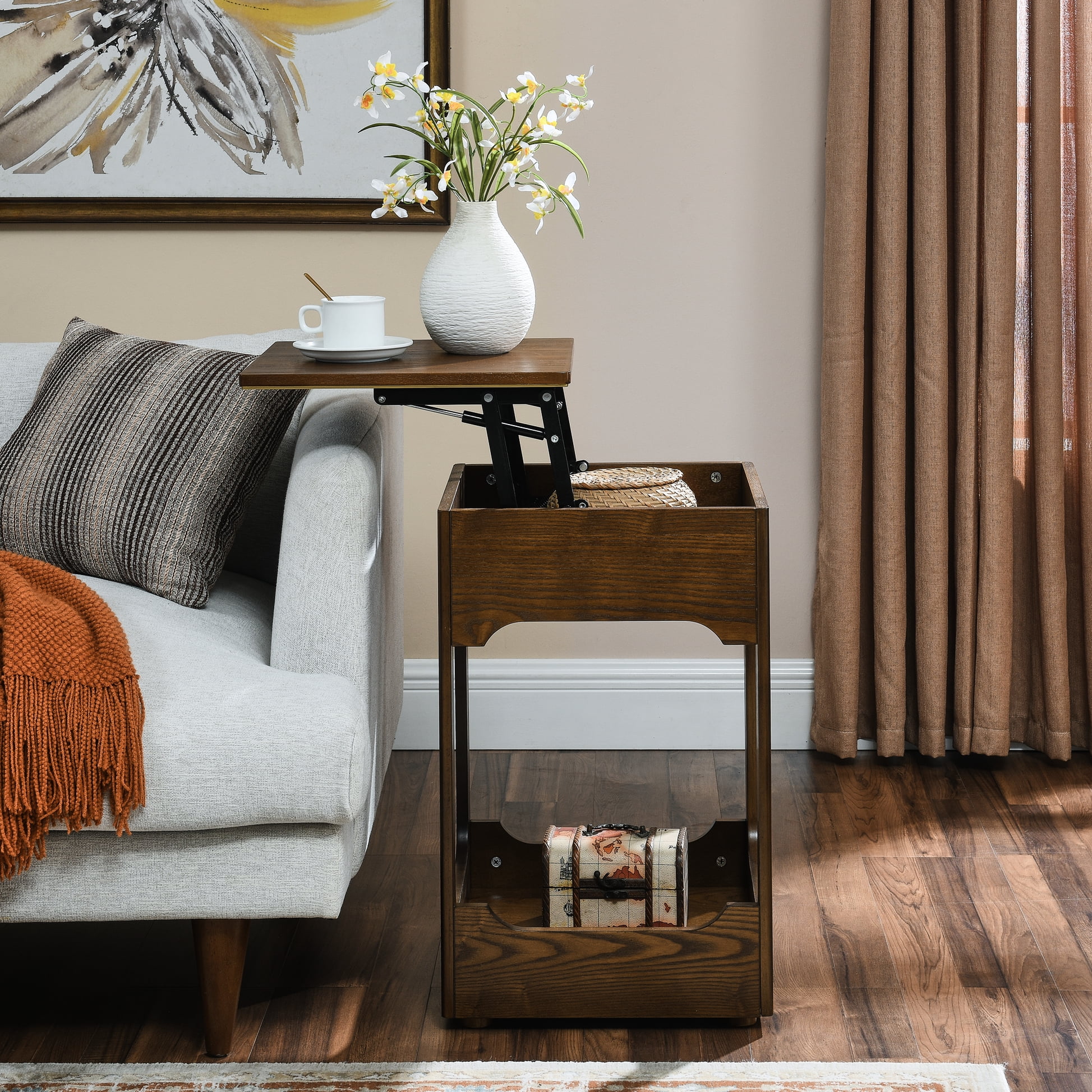 Lift Top Storage Table - Mid Century Modern Style For Bedroom, Living ...