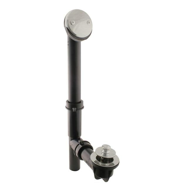 Lift & Turn Black Poly Adjustable Drain Assembly, Satin Nickel ...