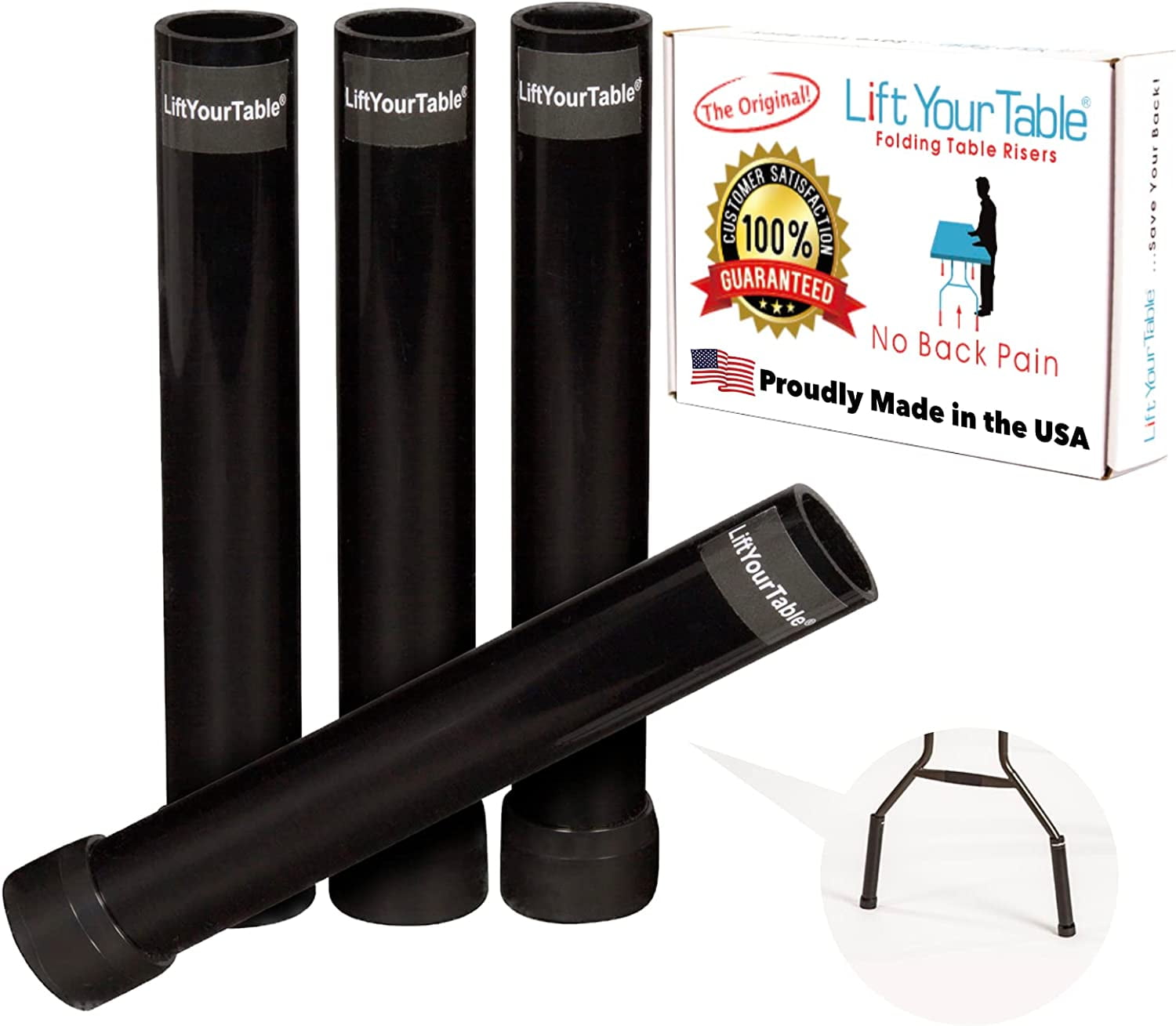 Lift Your Table® Folding Table Risers - Counter Height (Original Foot ...