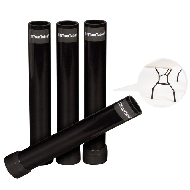 Lift Your Table Adjustable Risers, Set of 4, Sturdy, Black, Counter ...