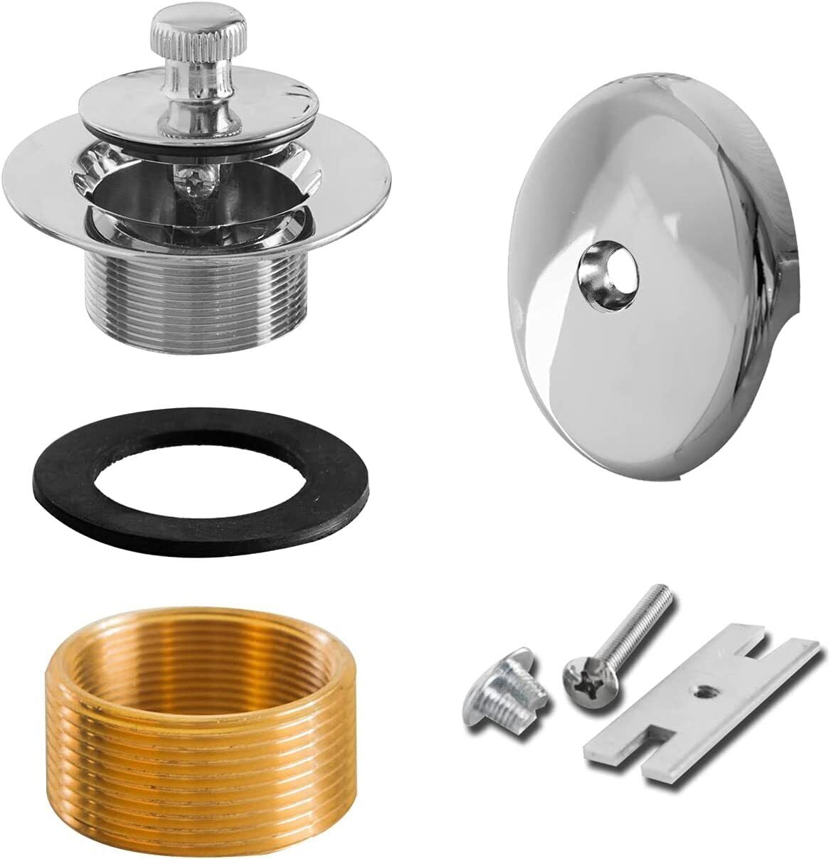 Lift and Turn Bathtub Drain Assembly Stopper Kit in Polished Chrome ...