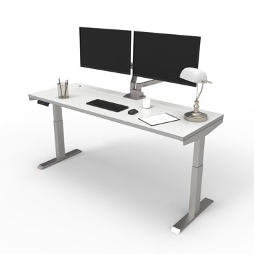 Kyspho 55" x 28" One Piece Glass Top Standing Desk with Drawer ...