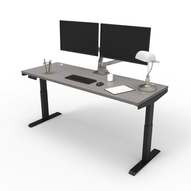 Dextrus Electric Height Adjustable Standing Desk with LED Light & Power ...