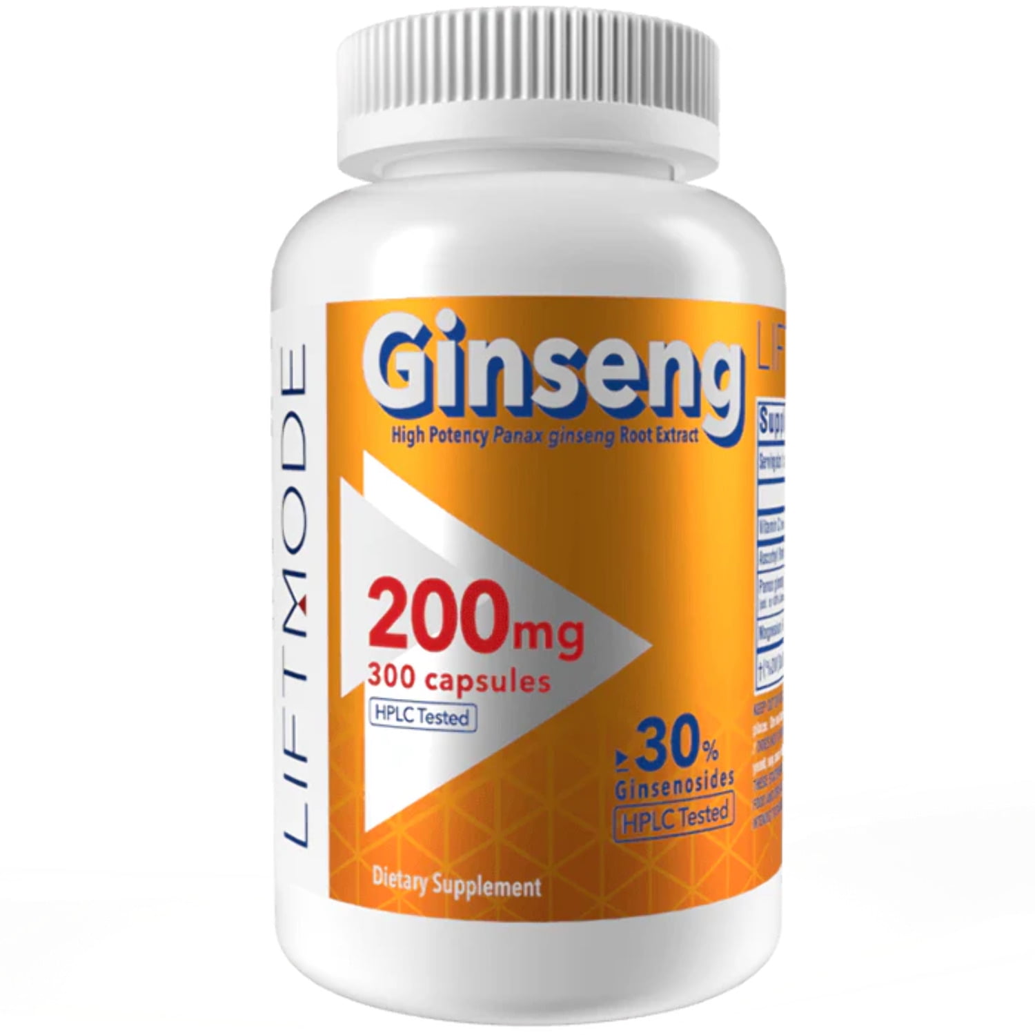 LiftMode Ginseng 200mg (Potent Asian Panax Ginseng Extract) - Boosts ...