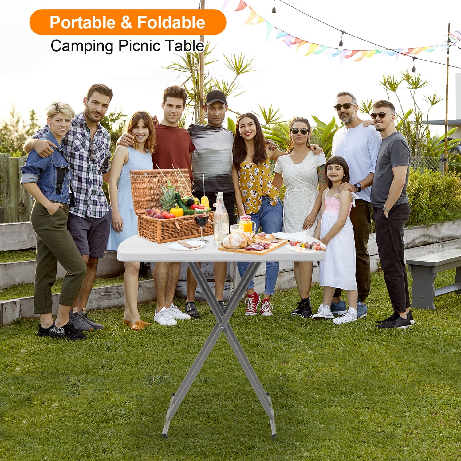 Liftable Garden Plastic Side Table,Single Layer Liftable Beach Outdoor ...