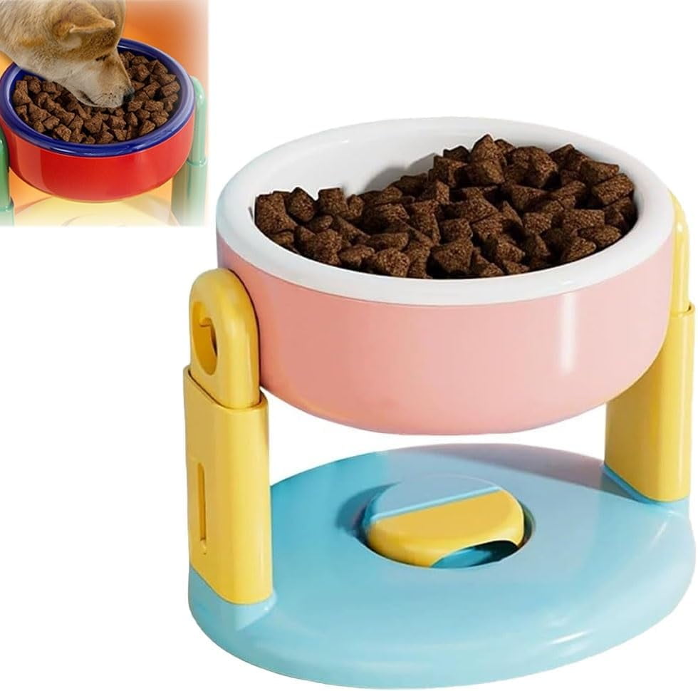 Liftable Suction Cup Pet Bowl, Three-Level Height Adjustment Protect ...