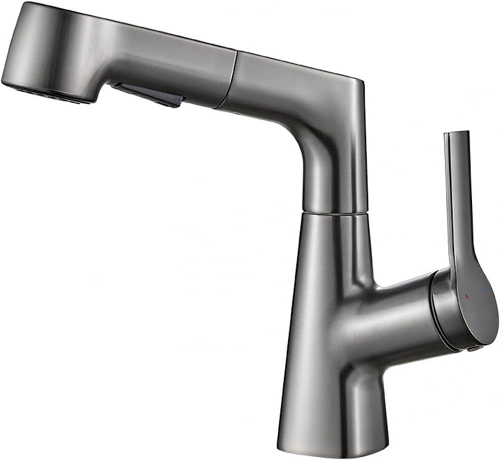 Liftable and Pullable Basin Faucet Bathroom Sink with 360° Rotation ...